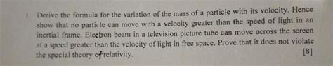 Solved 1 Derive The Formula For The Variation Of The Mass