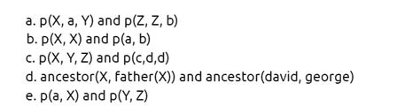 solved attempt to unify the following pairs of