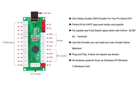 Eg Starts Zero Delay Arcade Usb Encoder To Pc Joystick For Arcade Kits Mame And Raspberry Pi