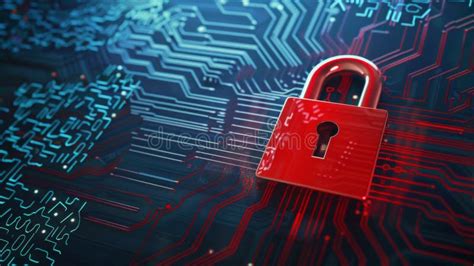 Red Padlock On Circuit Board Stock Image Image Of Hacker Safety 315002989