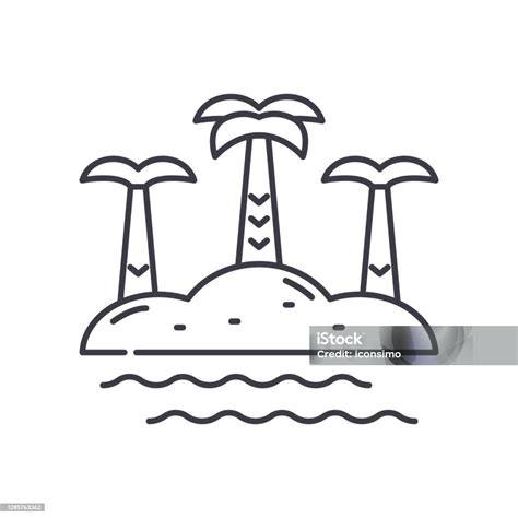 카리브 해 섬 아이콘 선형 격리 된 일러스트레이션 얇은 선 벡터 웹 디자인 기호 흰색 배경에 편집 가능한 스트로크와 개요 개념 기호 0명에 대한 스톡 벡터 아트 및 기타