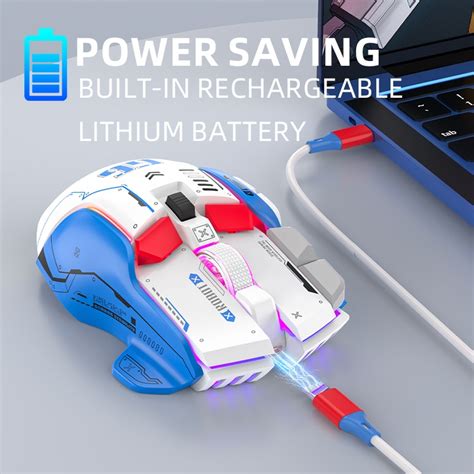 HXSJ G6 10 Keys RGB 12800DPI Tri Mode Wireless Gaming Mouse White AEDA005224001APB US 13 77