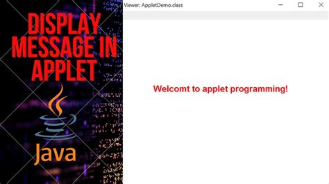 How To Display Message In Applet Java Program Applet Advance Java