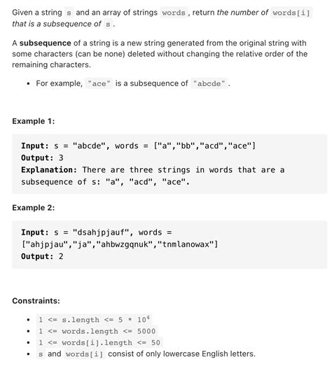 792 Number Of Matching Subsequences Kickstart Coding