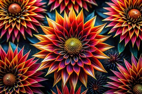 Bold Abstract Flower Landscape A Vibrant Aigenerated Art Piece Featuring Angular Designs And