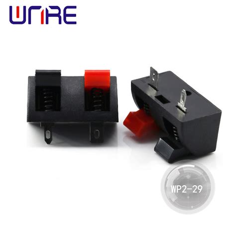 China WP2 24 Plastic 2 4 Positions Connector Terminal Push In Jack Spring Load Audio Speaker