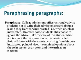 What Is The Difference Between A Summary And A Paraphrase PPTX