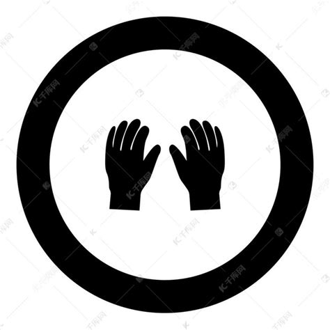 孤立的圆形矢量图中手套图标黑色的配对工作素材图片免费下载 千库网