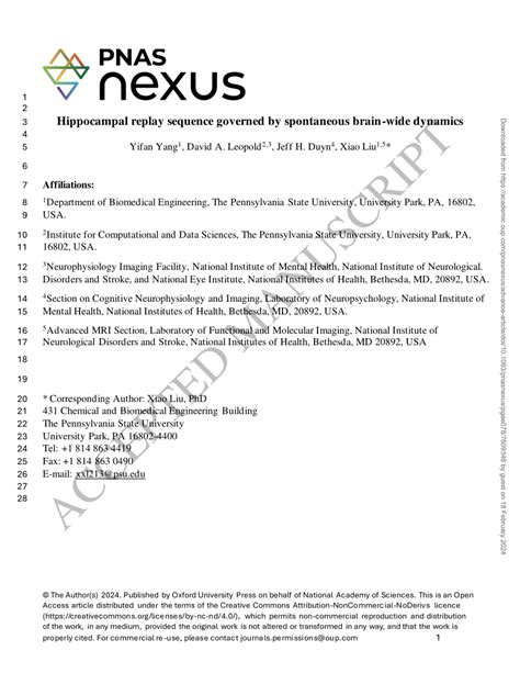 Pdf Hippocampal Replay Sequence Governed By Spontaneous Brain Wide Dynamics