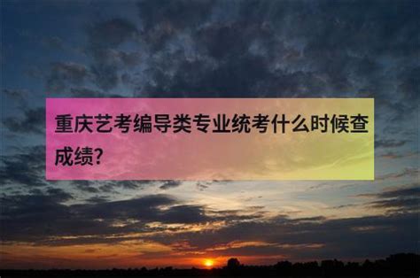 重庆艺考编导类专业统考什么时候查成绩 职教网