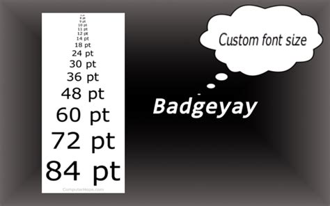 Variable Font Size Badgeyay