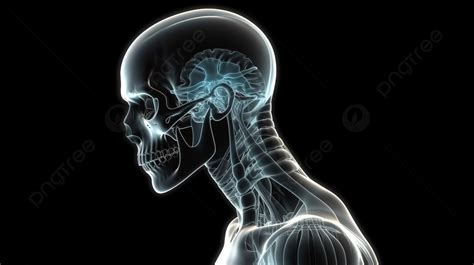 검정색 배경에 있는 인간 두개골의 Xray 묘사 고통에 머리를 들고 3d 남성 의료 그림 고화질 사진 사진 배경 일러스트 및 사진 무료 다운로드 Pngtree