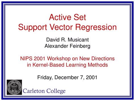 ppt active set support vector regression powerpoint presentation