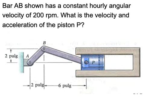 SOLVED Bar AB Shown Has A Constant Hourly Angular Velocity Of 200 Rpm