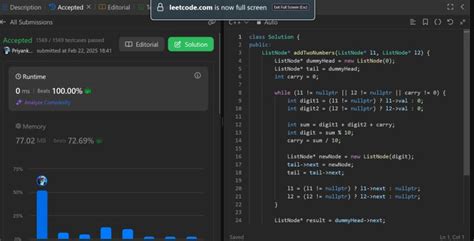 Leetcode Dsa Coding Problemsolving Cplusplus Linkedlists Priyanka Katare