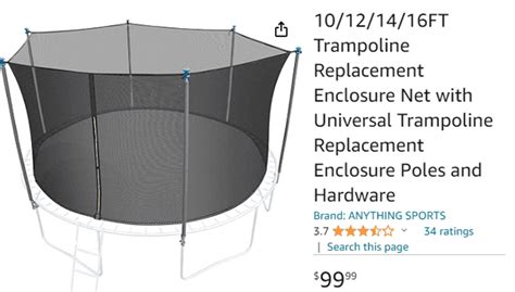 Anything Sports 10FT Trampoline Replacement Enclosure Net Visually