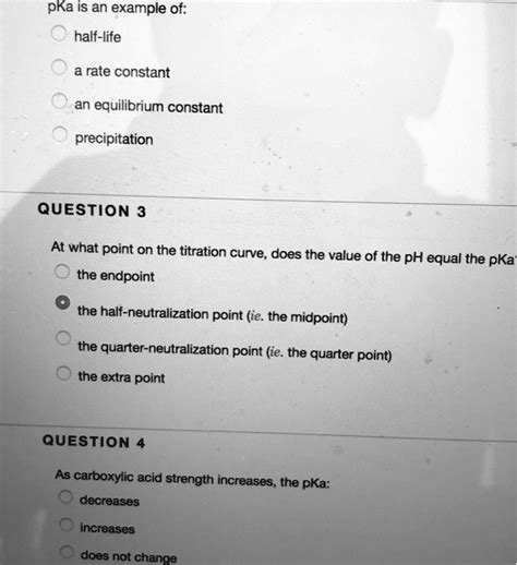 solved pka is an example of half life a rate constant an equilibrium