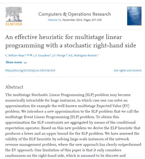 An Effective Heuristic For Multistage Linear Programming With A Stochastic Right Hand Side