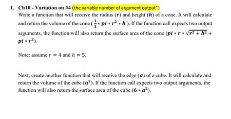 Solved 1 Ch10 Variation On 4 The Variable Number Of
