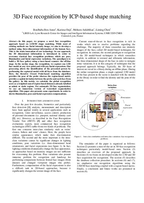 Pdf 3d Face Recognition By Icp Based Shape Matching