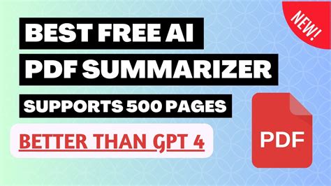 Best Free AI Tool To Summarize Long Pdf Documents Supports Pdf Of Pages