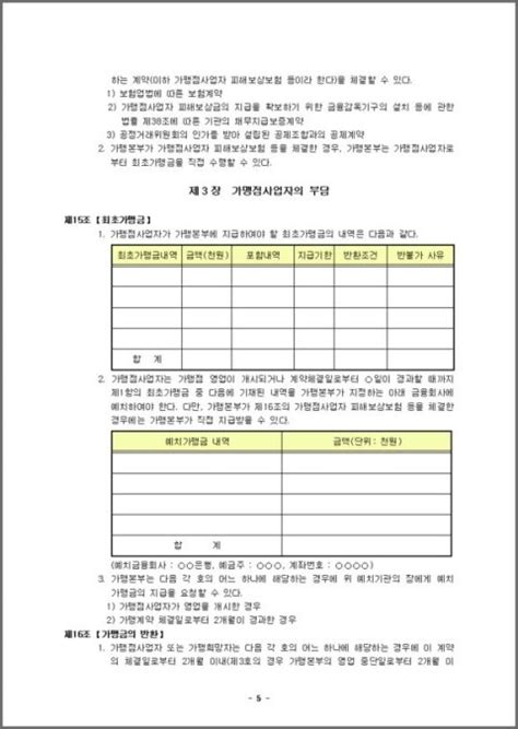 프랜차이즈 계약서 양식입니다도소매업 표준 계약 예시 네이버 블로그