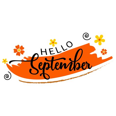 Texto De Septiembre Tipografía De Letras A Mano Con Hojas De Otoño