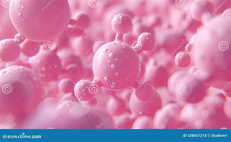 Complex Molecular Structure With Spherical Particles Futuristic Technology Style Stock