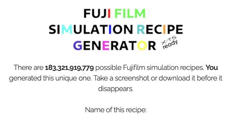 This Website Generates Random Film Simulations Recipes Fuji Rumors