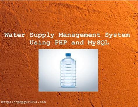 Water Supply Management System Using Php And Mysql Uphpgurukul