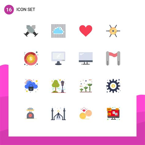 Stock Vector Icon Pack Of 16 Line Signs And Symbols For Expenditure