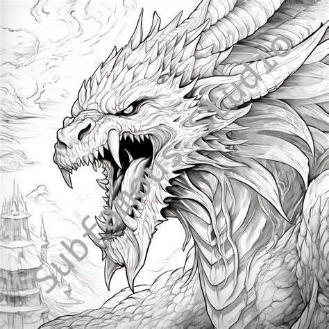 Dragons 3 Coloring Pages Set Of 5 Digital Download Etsy