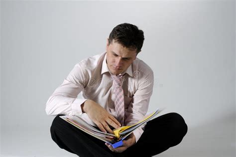 Man Studying Papers Royalty Free Stock Photography Image