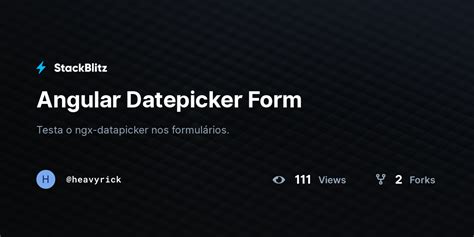 Angular Datepicker Form StackBlitz