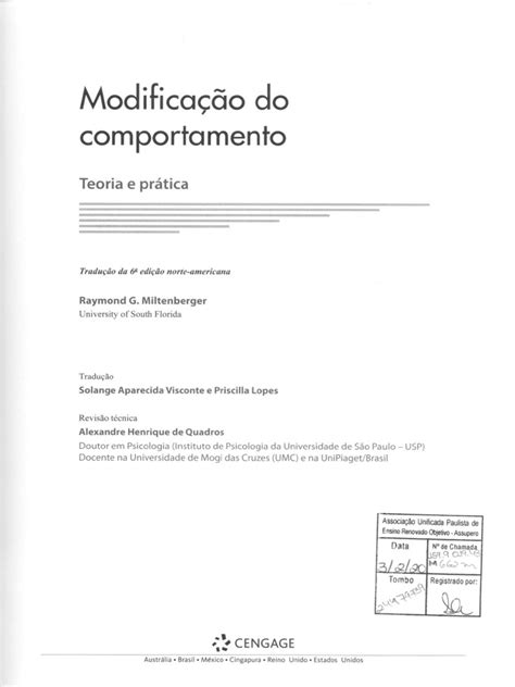 3s Miltenberger Modificação Do Comportamento Caps 1 2 3 4 5 9 Pdf