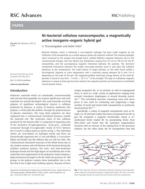 Pdf Ni Bacterial Cellulose Nanocomposite A Magnetically Active