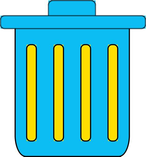 Black Line Art Delete Box In Blue And Yellow Red Color Vector Art At Vecteezy