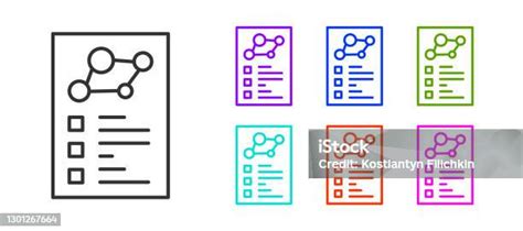 흰색 배경에 격리 된 임상 기록 아이콘블랙 라인 의료 클립 보드 건강 보험 양식 처방전 건강 검진 표시 보고서 다채로운 아이콘을 설정합니다 벡터 건강 진단에 대한 스톡 벡터