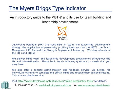Myers Briggs Type Indicator Mbti And Team Building Pdf