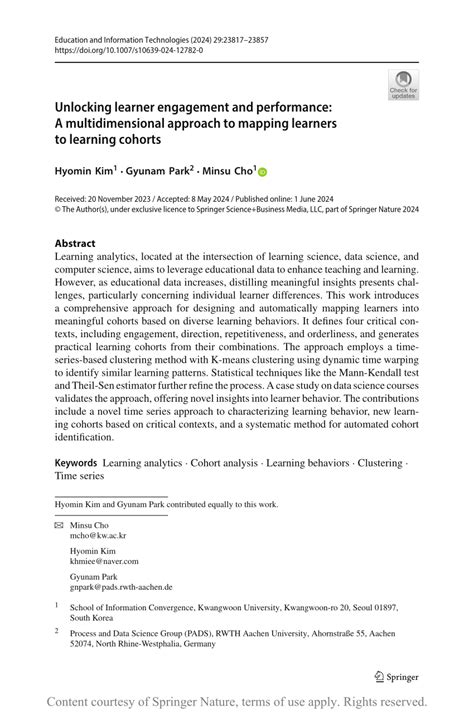 Unlocking Learner Engagement And Performance A Multidimensional Approach To Mapping Learners To