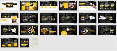 노란색 계열의 심플한 피피티 템플릿