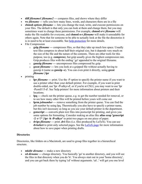 Basic Unix Commands Doc