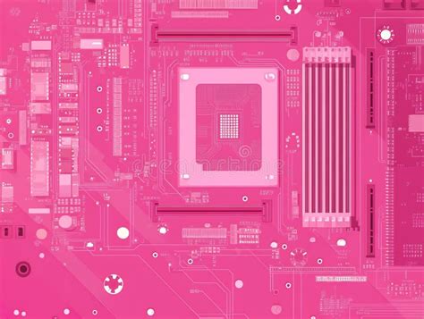 Pink Motherboard Circuitry Tech System Computer Architecture High Tech