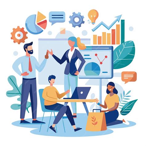 Teamwork Data Analysis Achieving Growth Together Premium Ai Generated
