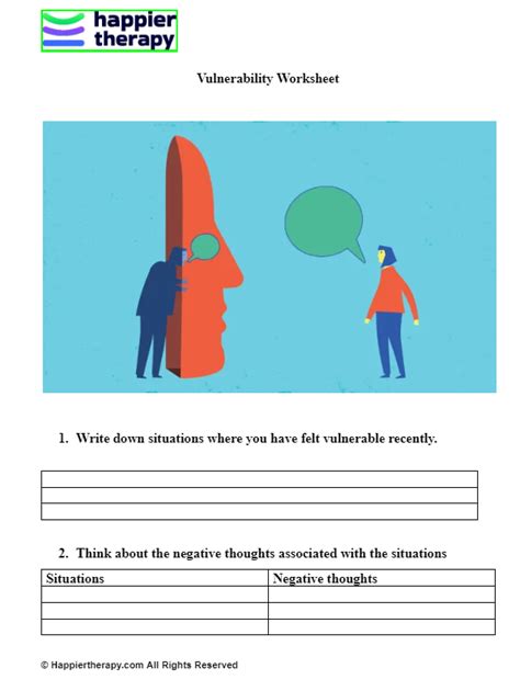 Vulnerability Worksheet Therapy Happiertherapy Worksheets Library