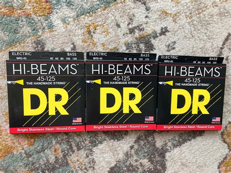 Dr Mr5 45 Hi Beams 5 String Bass Strings 3 Sets New Reverb