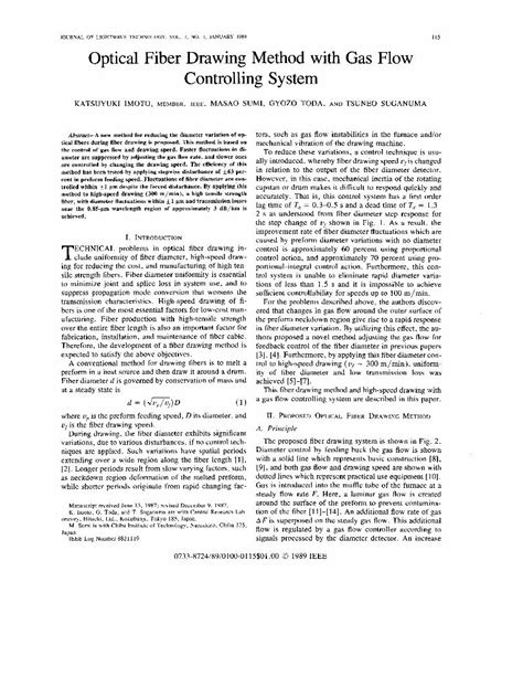 pdf optical fiber drawing method with gas flow controlling system