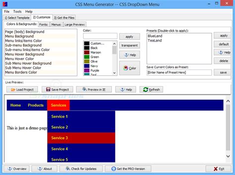 css menu generator скачать для windows на русском