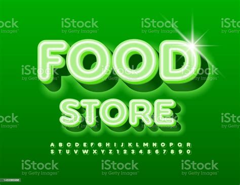벡터 현대 배너 식품 상점입니다 3d 알파벳 문자 및 숫자 세트 건강한 식생활에 대한 스톡 벡터 아트 및 기타 이미지 건강한 식생활 광고 그래픽 프린트 Istock