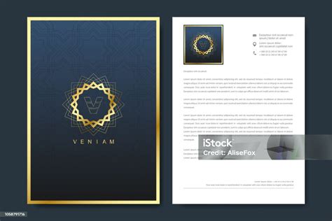 우아한 편지지 서식 파일 디자인 아이콘으로 미니 멀 스타일에 골든 럭셔리 비즈니스 디자인 표지 배너 초대장 편지지 브랜딩 카드